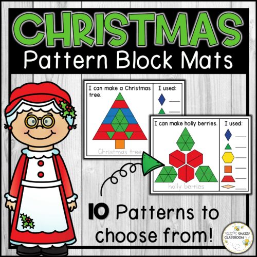 Christmas Pattern Block Mats | Math Center | Shape Activity | Made By ...