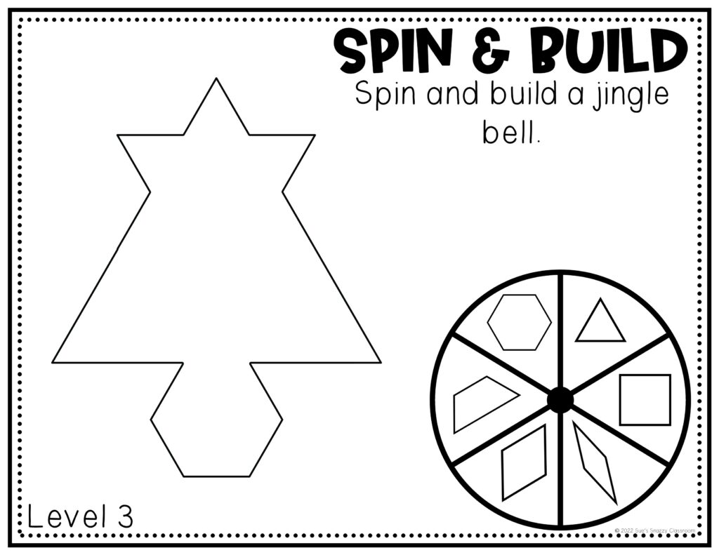 Christmas Spin & Build Pattern Block Games | Math Center | Shape ...