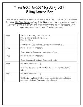 The Sour Grape Craft and Book Companion | Made By Teachers