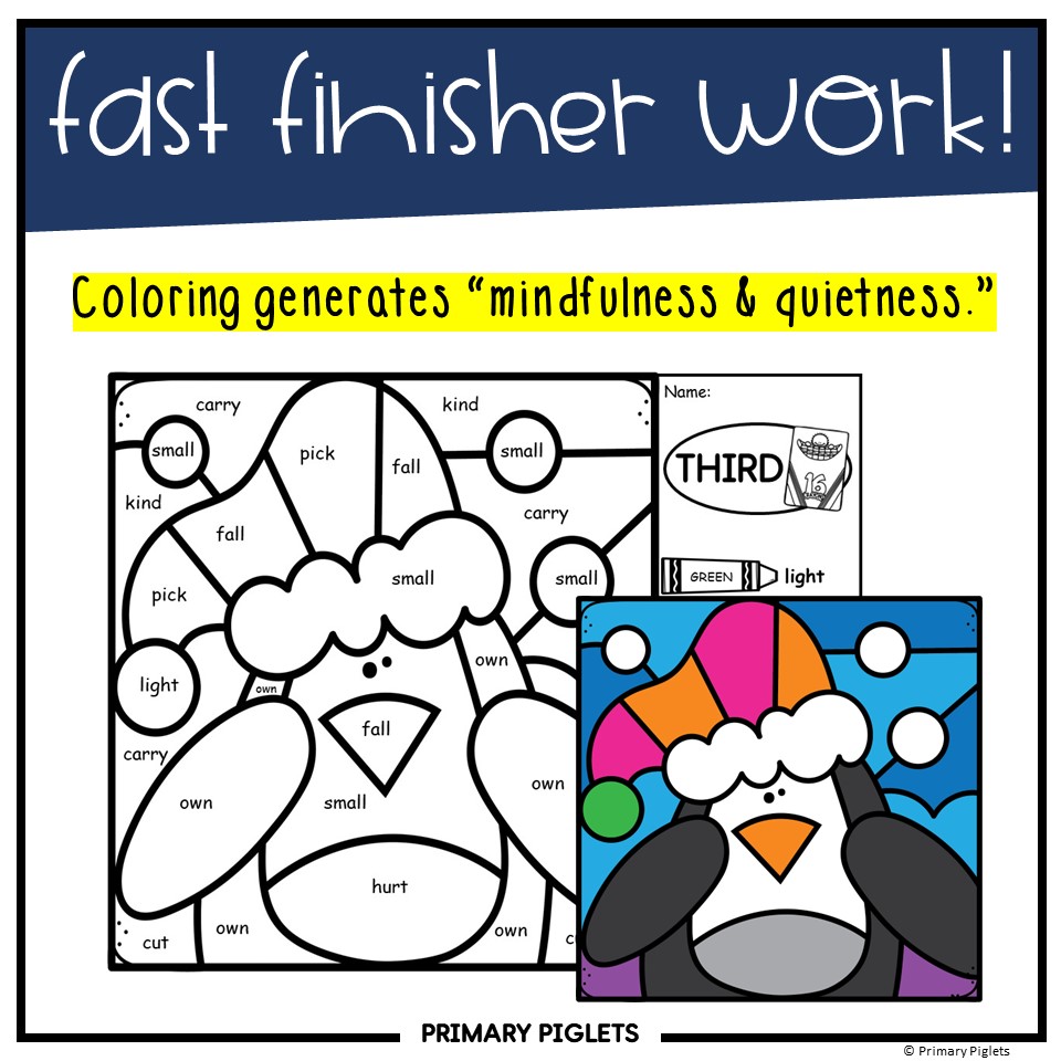 WINTER COLOR BY SIGHT WORDS | WINTER COLOR BY CODE | WINTER COLORING ...