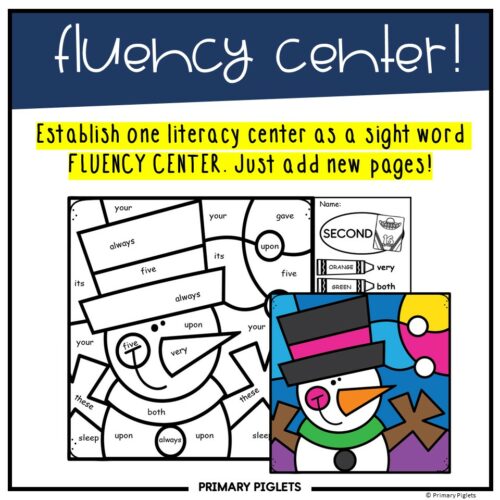 Winter Coloring Pages - Color by Sight Words Code Practice Sheets 2nd ...