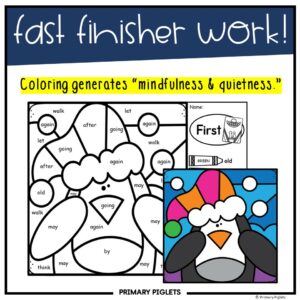 Winter Color by Sight Words First Grade - Made By Teachers