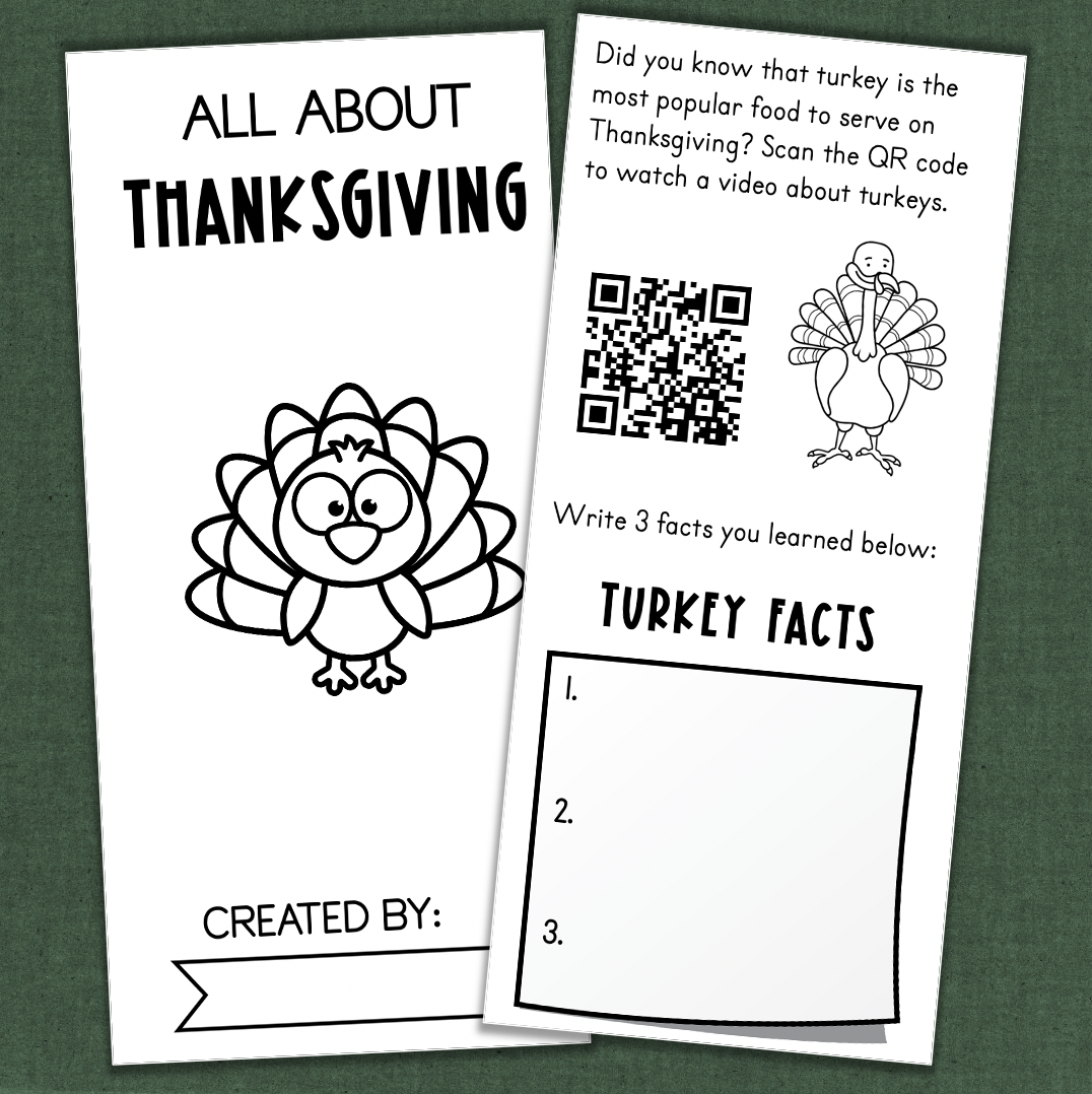 THANKSGIVING Activity Informational Brochure | Made By Teachers