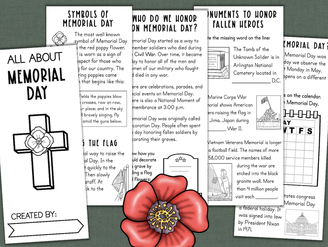 MEMORIAL DAY Activity Informational Brochure | Made By Teachers