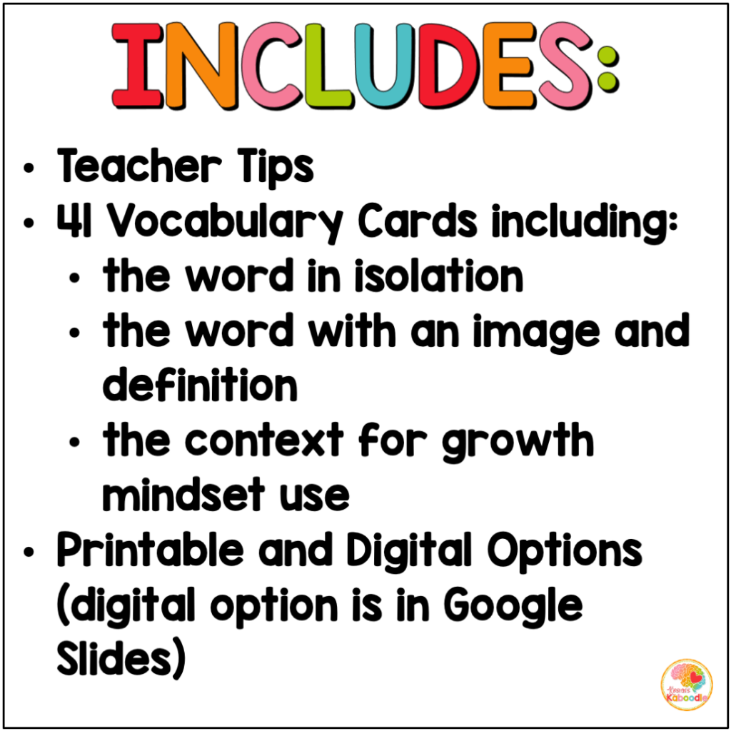 Growth Mindset Vocabulary: Growth Mindset Bulletin Board Word Wall ...