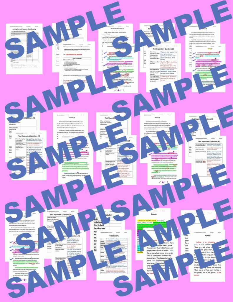 Close Reading: The Reasons for Seasons by Gail Gibbons | Made By Teachers