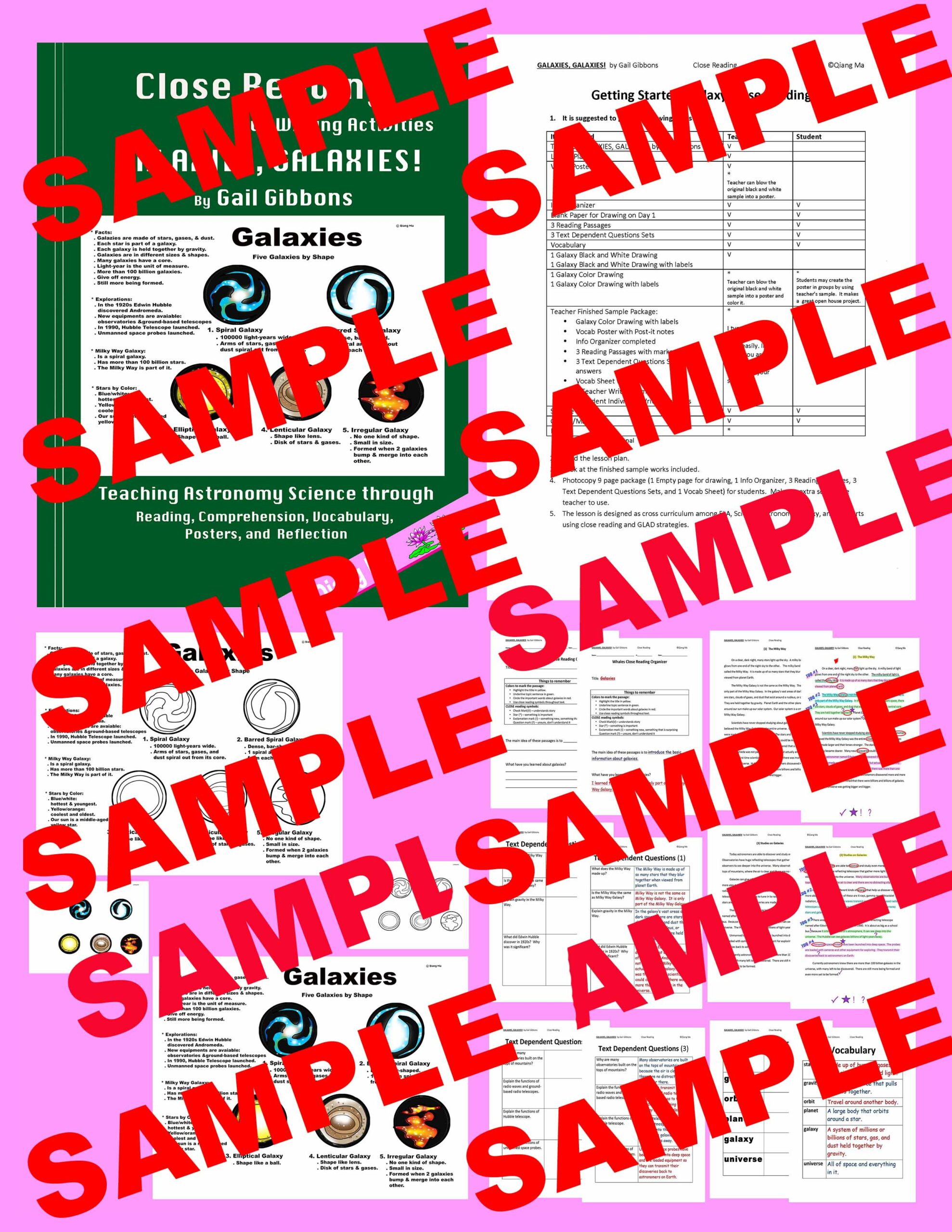 Close Reading: GALAXIES, GALAXIES! by Gail Gibbons | Made By Teachers