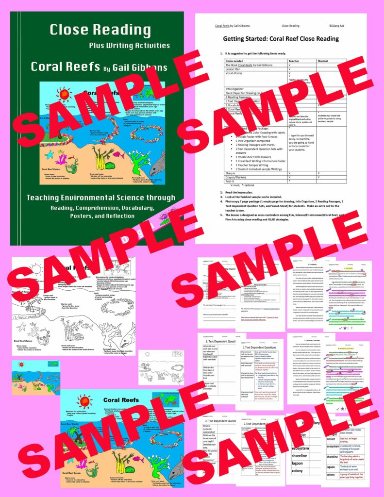 Close Reading: Coral Reefs by Gail Gibbons - Made By Teachers