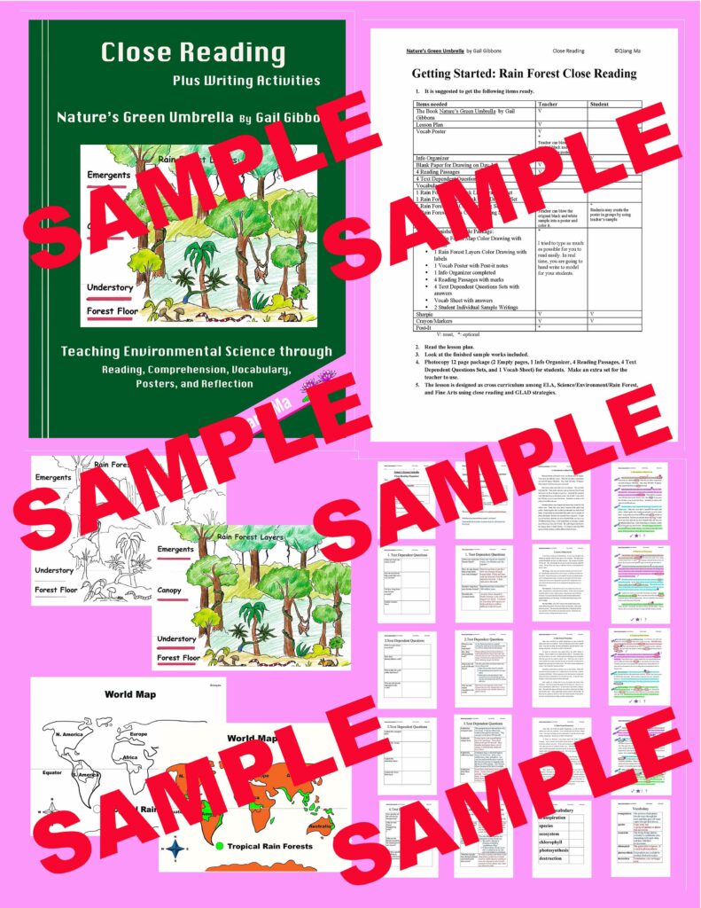 Close Reading: Rain Forests from NATURE'S GREEN UMBRELLA by Gail ...