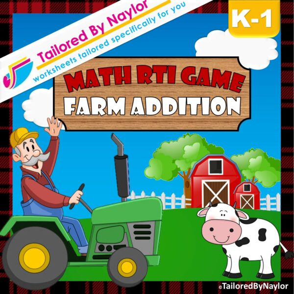 Kindergarten Math RTI Game - Farm Addition - Made By Teachers
