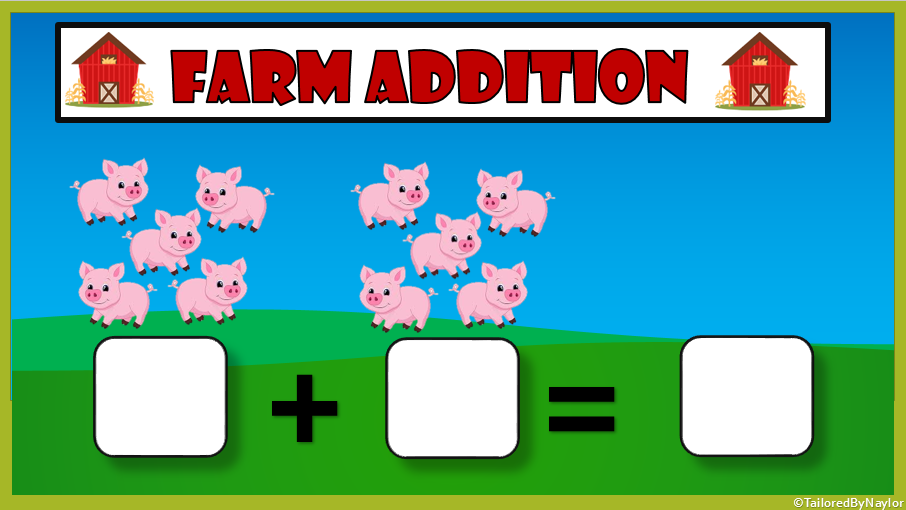 Kindergarten Math RTI Game - Farm Addition | Made By Teachers
