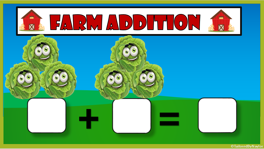 Kindergarten Math RTI Game - Farm Addition | Made By Teachers