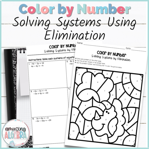 Solving Systems of Equations by Elimination Coloring Activity | Made By ...