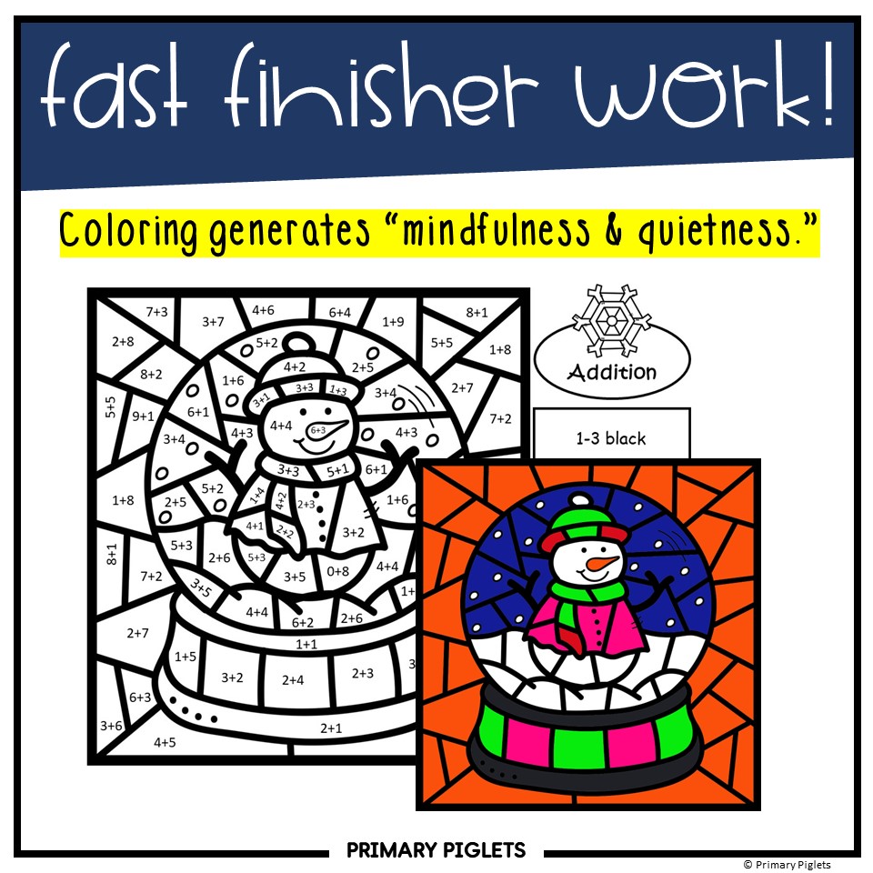 WINTER COLOR BY NUMBER ADDITION TO 10 | WINTER COLOR BY CODE ADDITION ...