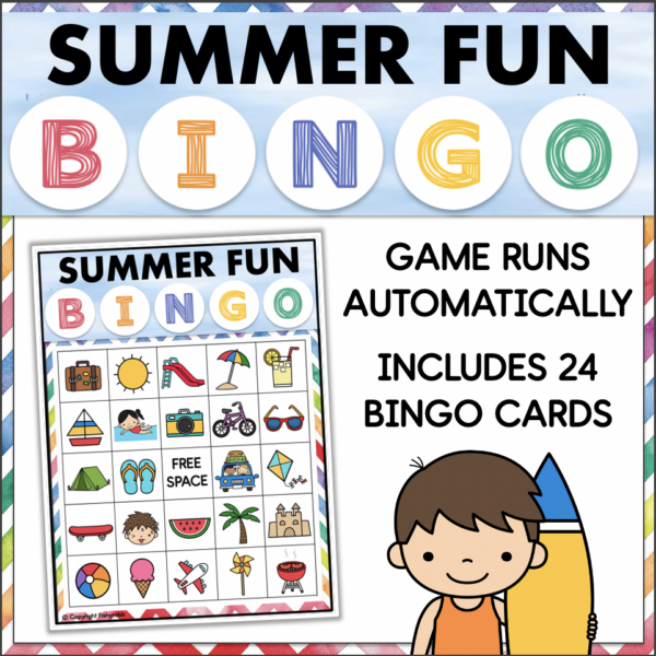 End of the Year Activity Bingo Game for Powerpoint SUMMER | Made By ...