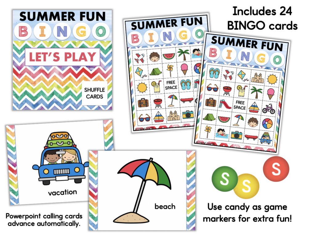 End of the Year Activity Bingo Game for Powerpoint SUMMER | Made By ...