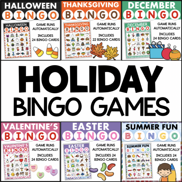 Holiday Bingo Games for Powerpoint BUNDLE - Made By Teachers