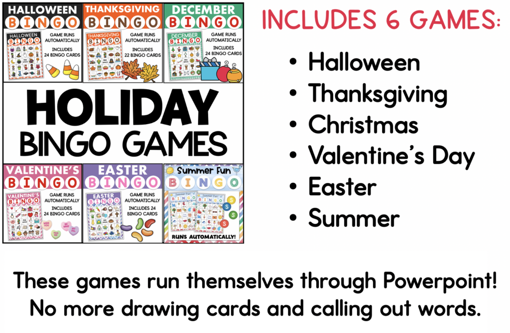 Holiday Bingo Games for Powerpoint BUNDLE | Made By Teachers