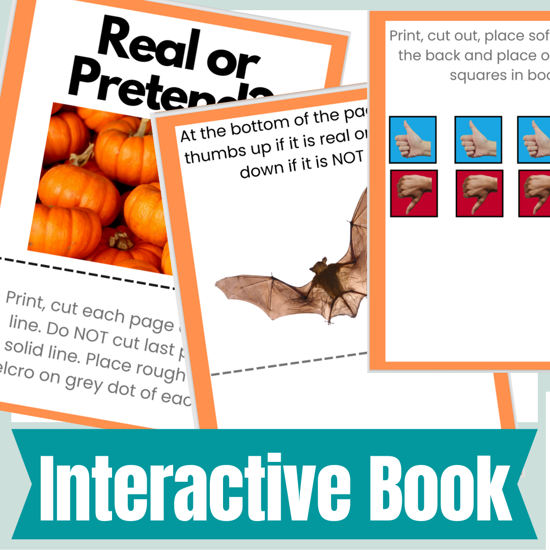 Preschool Halloween Mini Unit Social Story Interactive Book Real or ...