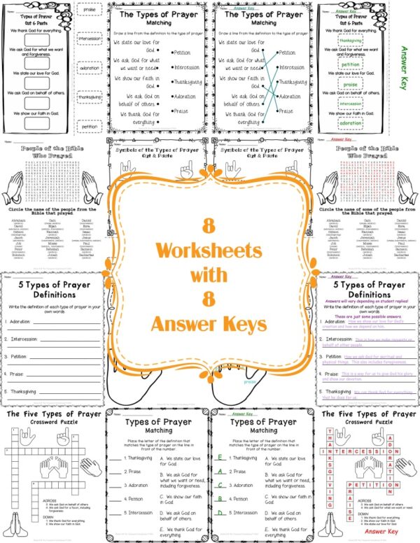 The 5 Types of Prayer Worksheet & Activity Pack - Made By Teachers