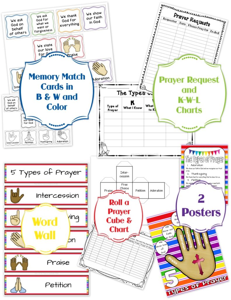 The 5 Types of Prayer Worksheet & Activity Pack | Made By Teachers