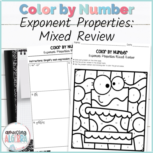 Exponent Properties Mixed Review Coloring Activity - Made By Teachers