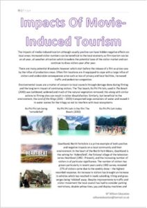 Geography And Media: Movie-Induced Tourism (Unit Of Work) - Made By ...