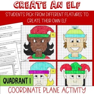 Create an Elf for Christmas Quadrant I Coordinate Plane Graphing ...