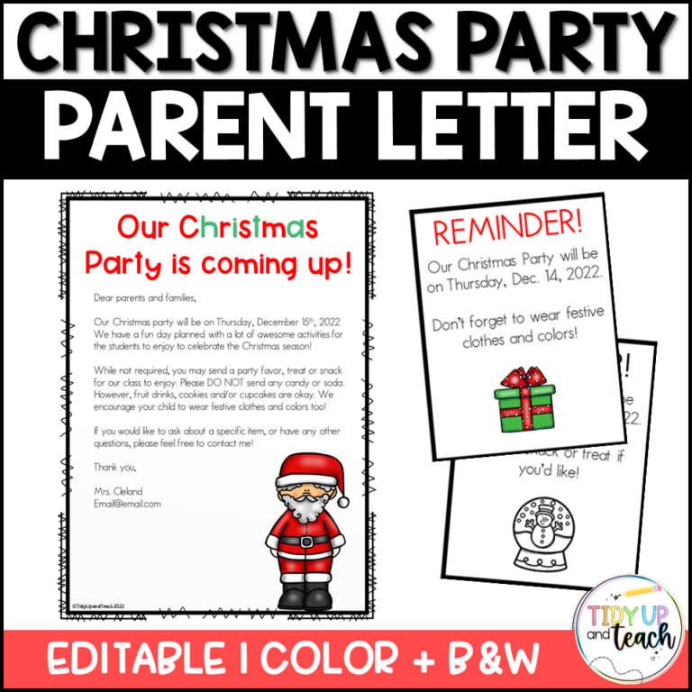 Christmas Party Letter for Parents | Made By Teachers