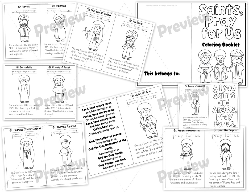 Saints Coloring Book | Made By Teachers