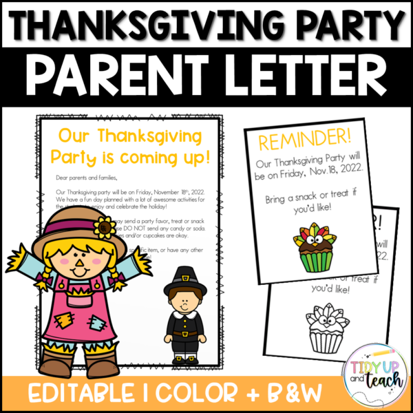 Thanksgiving Class Party Letter | Made By Teachers