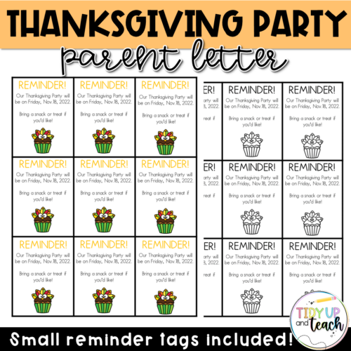Thanksgiving Class Party Letter - Made By Teachers