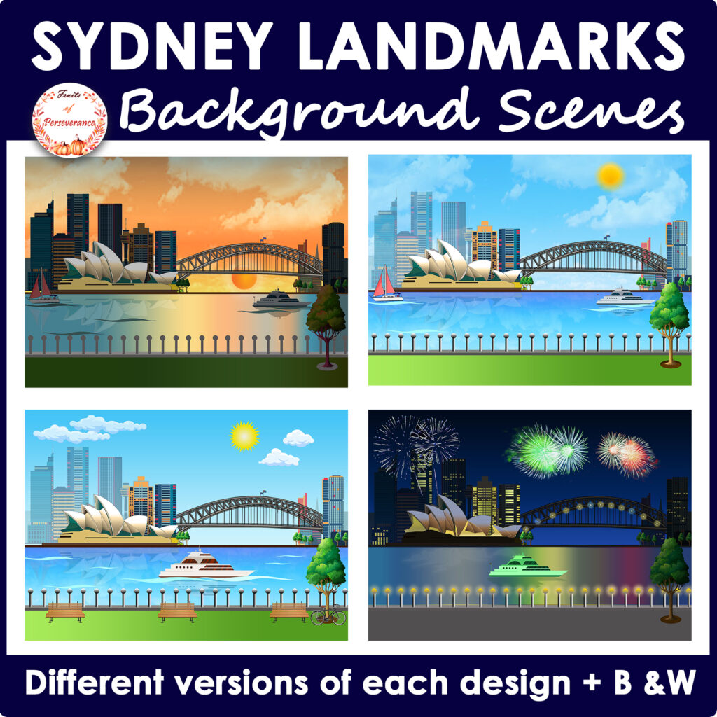 World Famous Landmarks Background Scenes Clipart Bundle | Made By Teachers