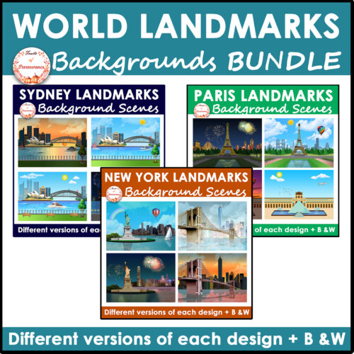 World Famous Landmarks Background Scenes Clipart Bundle - Made By Teachers