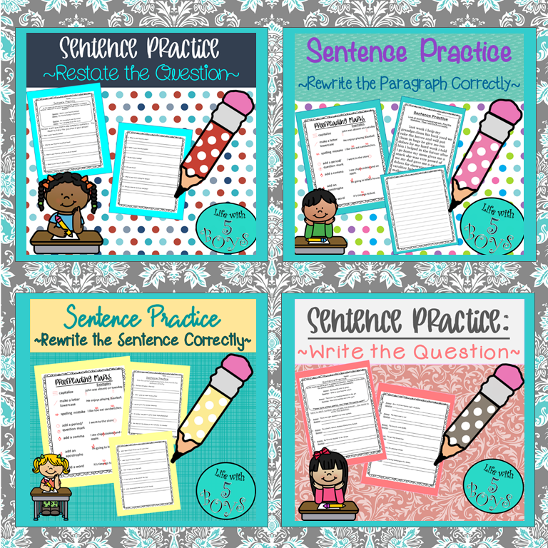 Writing Activites Sentence Practice BUNDLE! | Made By Teachers