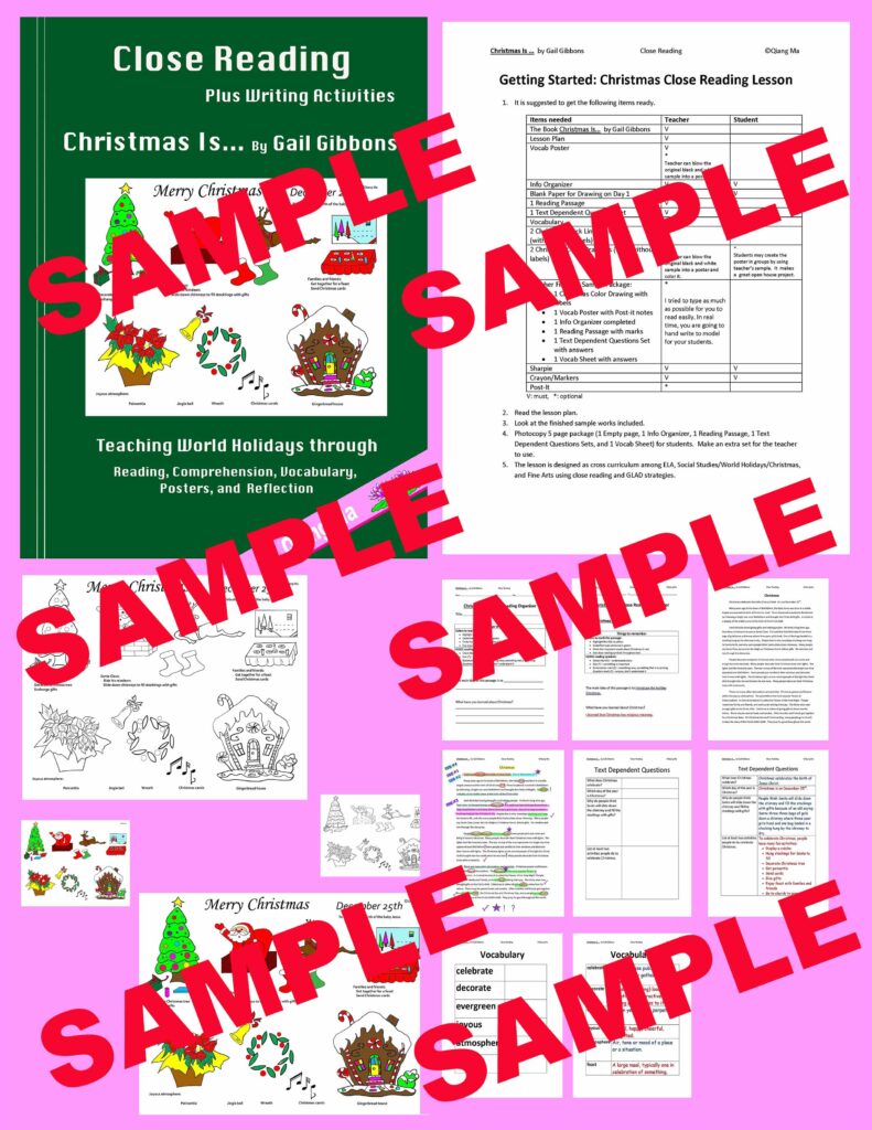 Close Reading: Christmas Is ... by Gail Gibbons | Made By Teachers