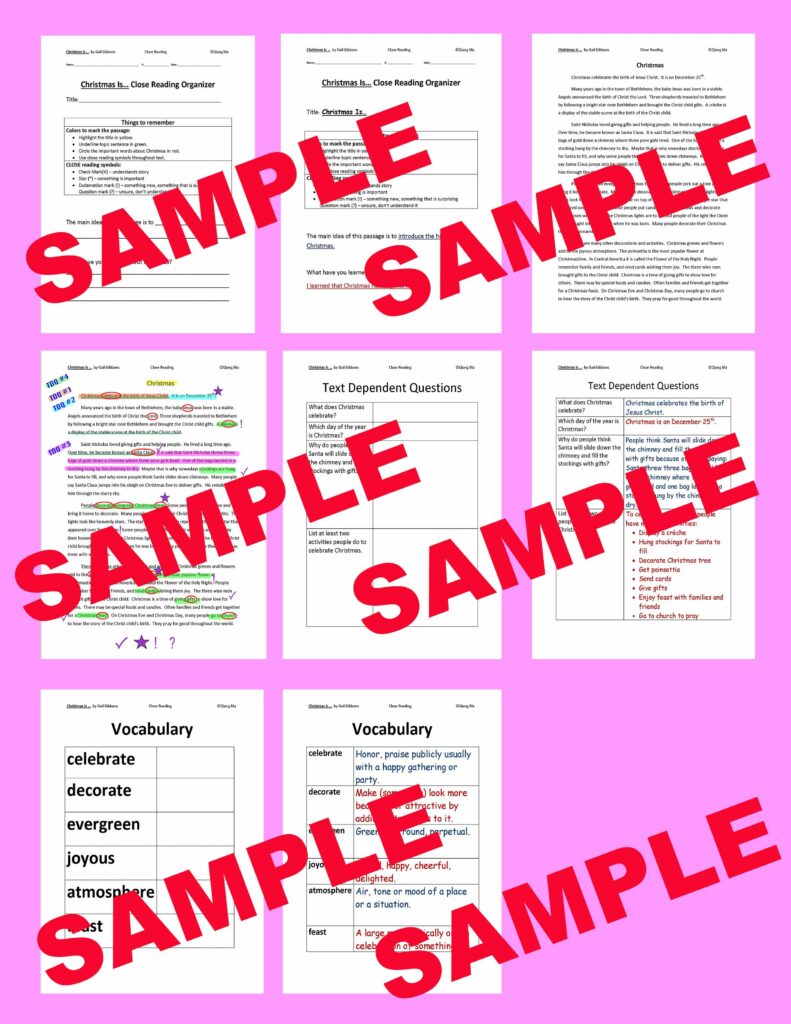 Close Reading: Christmas Is ... by Gail Gibbons | Made By Teachers