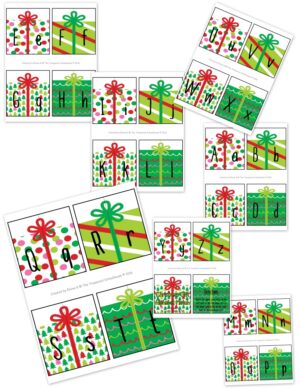 Christmas Gift Alphabet Matching 2-Part Cards {FREEbie} - Made By Teachers