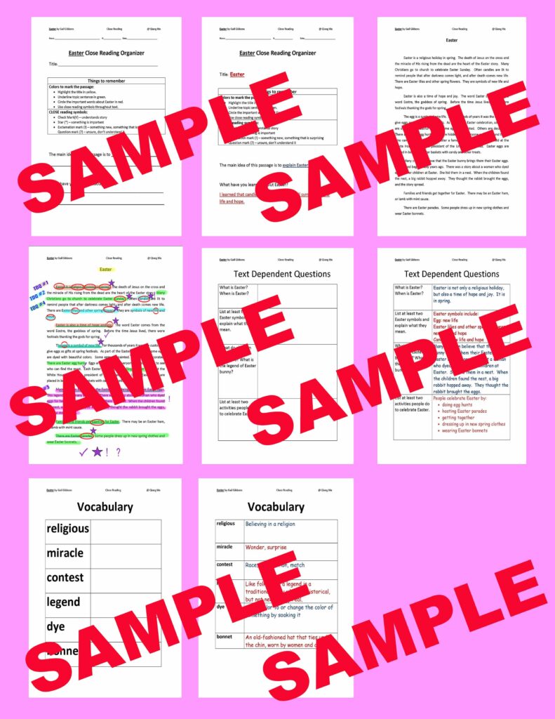 Close Reading: Easter by Gail Gibbons | Made By Teachers