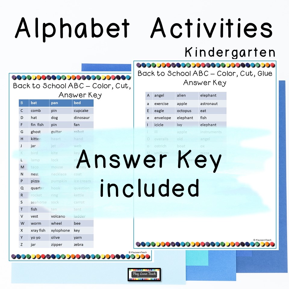 Alphabet Activities Kindergarten Color Cut Glue | Made By Teachers