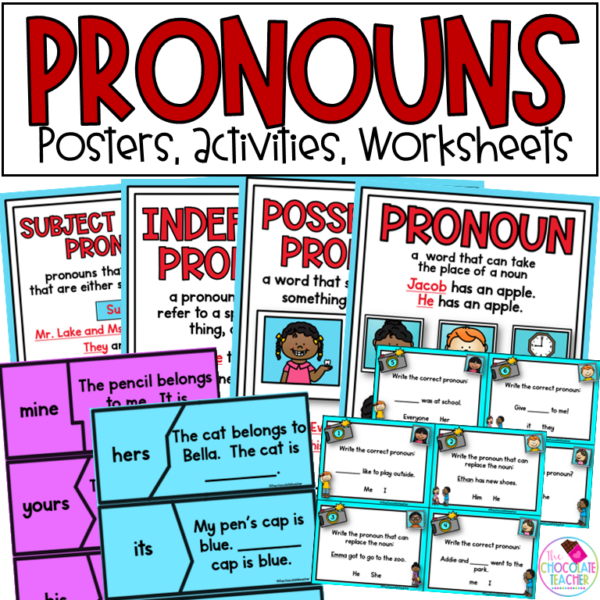 Pronouns - Grammar - Posters - Worksheets - Task Cards - Puzzles - Made ...