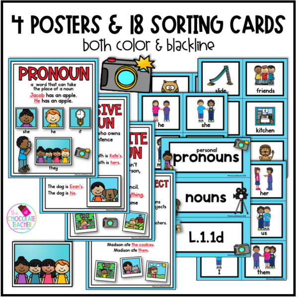 Pronouns - Grammar - Posters - Worksheets - Task Cards - Puzzles | Made ...
