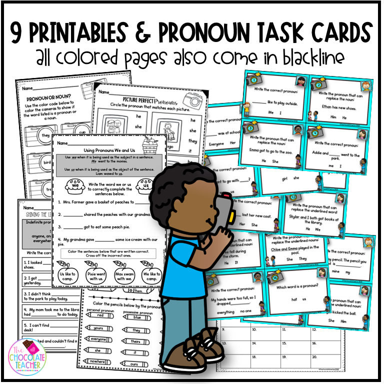 Pronouns - Grammar - Posters - Worksheets - Task Cards - Puzzles | Made ...