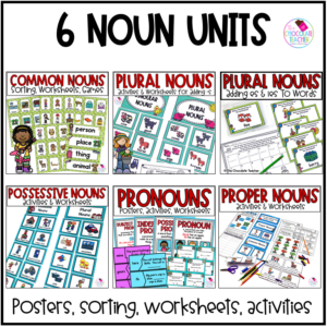 Common and Proper Nouns - Possessive Nouns - First Grade Grammar - Noun ...