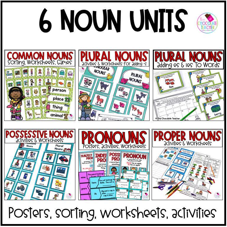 Common and Proper Nouns - Possessive Nouns - First Grade Grammar - Noun ...