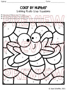 Solving Multi Step Equations Coloring Activity - Made By Teachers