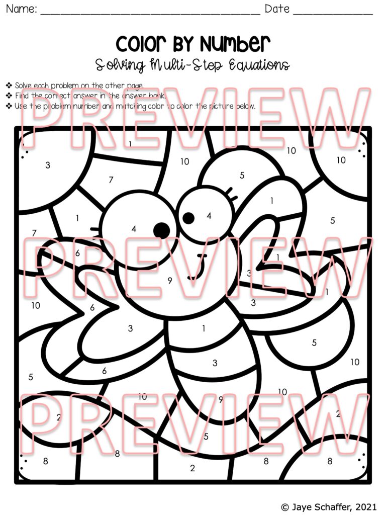 Solving Multi Step Equations Coloring Activity | Made By Teachers