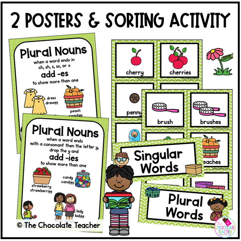 Singular and Plural Nouns - Adding Suffixes ES IES - Regular Plurals ...