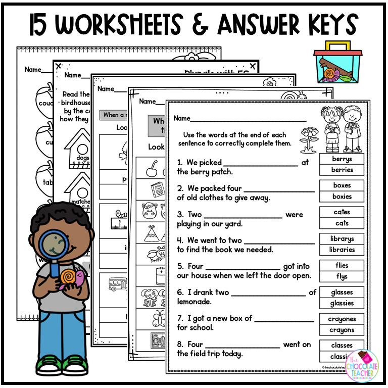 Singular and Plural Nouns - Adding Suffixes ES IES - Regular Plurals ...