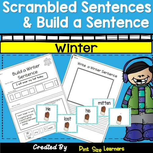Winter Scrambled Sentences | Cut and Paste Sentences | Winter Writing ...